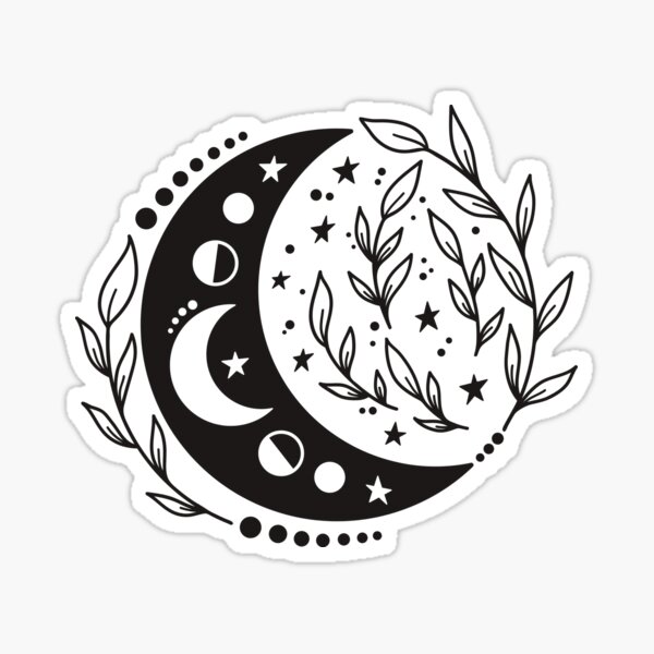 "Celestial Moon Aesthetic Illustration" Sticker by themysticalshop ...