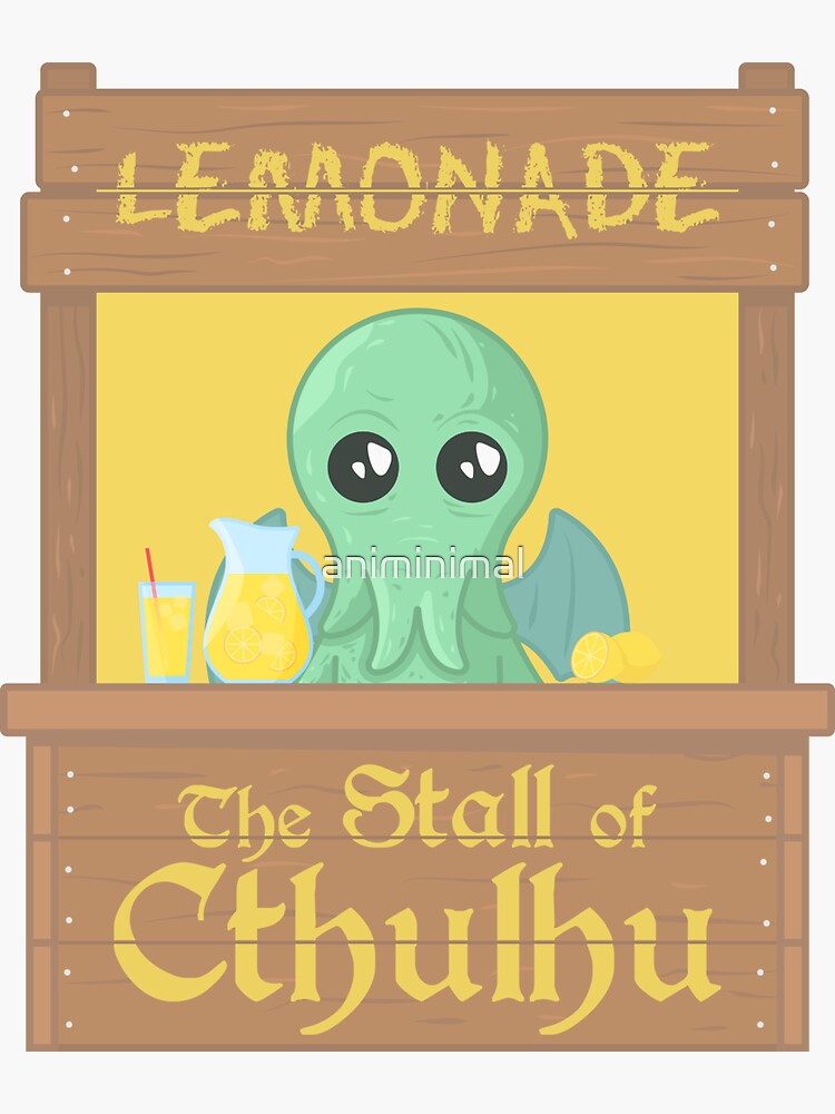"Stall of Cthulhu Lemon 2" Sticker for Sale by animinimal | Redbubble