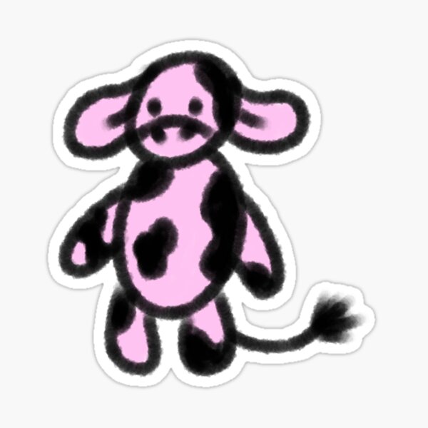 "pink cow" Sticker by NikoMew | Redbubble