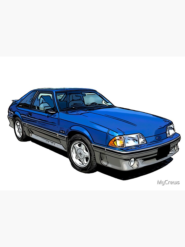 "Fox Body Mustang GT | Blue Grey Digital | " Art Board Print for Sale ...