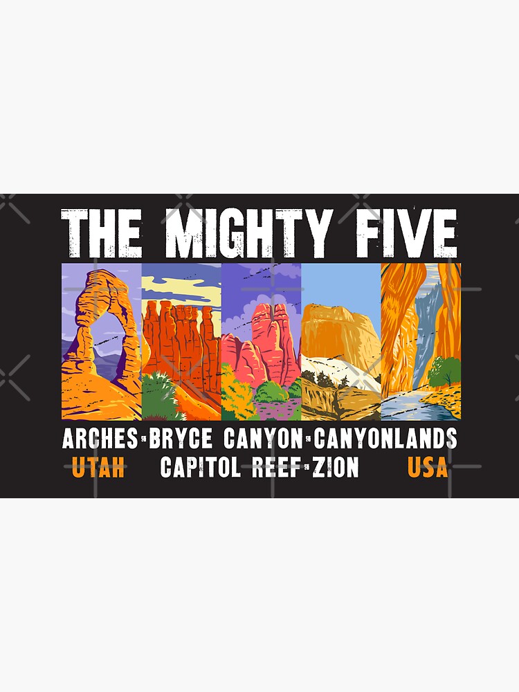 Pegatina «Lista de parques nacionales de Mighty Five Utah Vintage» de ...
