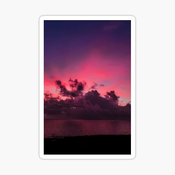 "White Clouds and Pink Sky" Sticker by Rokisha | Redbubble