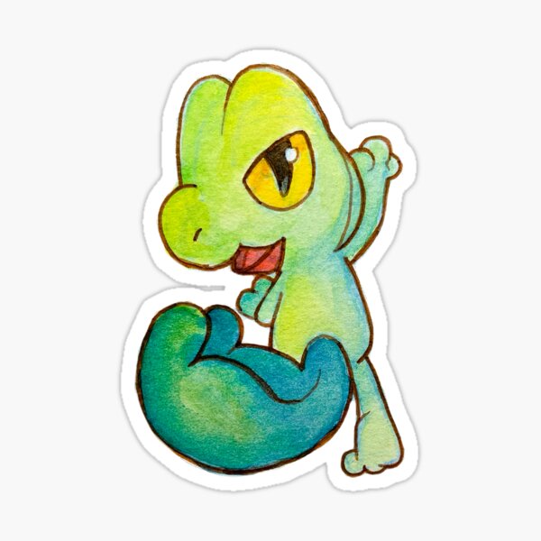 "Watercolor Treecko" Sticker for Sale by Run-Away-Drowzy | Redbubble