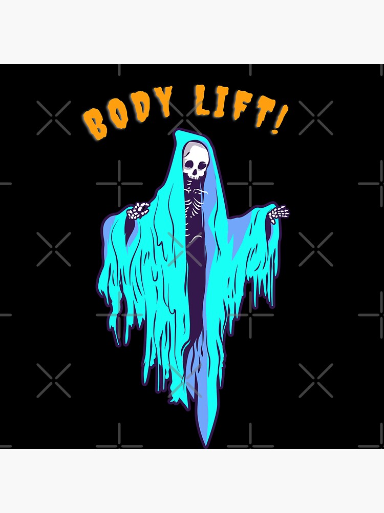 "Skelton do I look fat grim reaper body lift" Sticker by Gogot-shirts ...