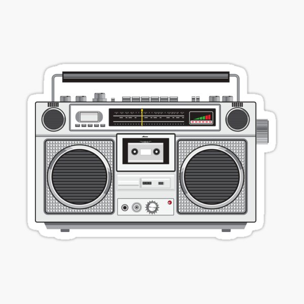 "Boom Box" Sticker by heartfuldesign | Redbubble