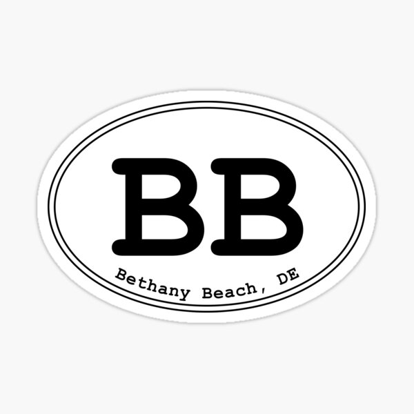 "BB - Bethany Beach Oval Design" Sticker for Sale by dodgemdesigns ...