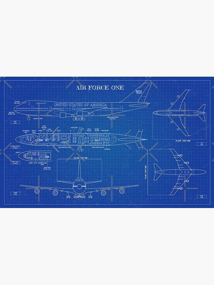 "Air Force One - Blueprint (English)" Poster by BGALAXY | Redbubble