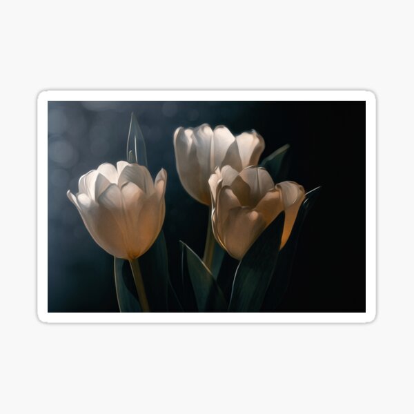 "White Flowers" Sticker by allmycreations | Redbubble