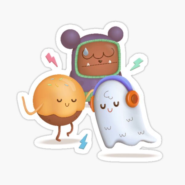 "ghost and friends vibing out" Sticker by Activartt | Redbubble