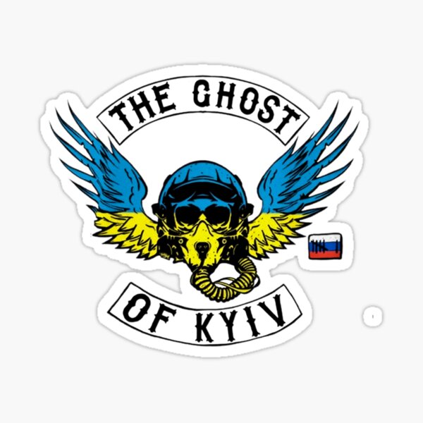 "Azov Ghost Of Kyiv Fighter Jet Pilot Tshirt Military " Sticker by ...