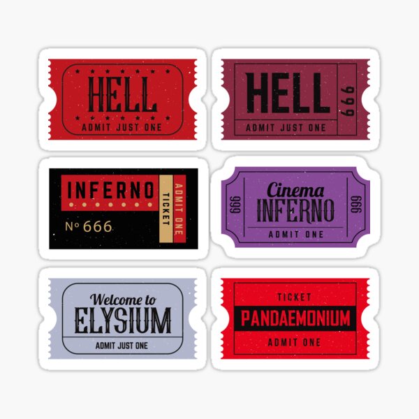 "Ticket to hell pack" Sticker for Sale by retrippy | Redbubble