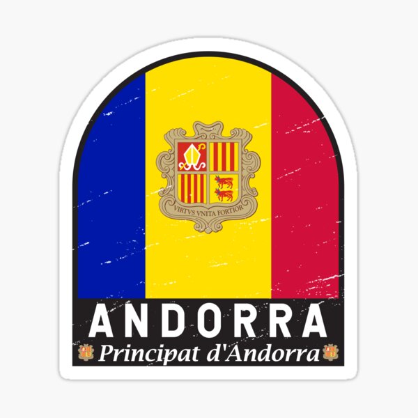 "Andorra Flag Emblem Distressed Vintage" Sticker for Sale by ...