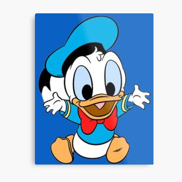 Lámina metálica «Bebé del pato Donald, pato Donald feliz, ilustración ...