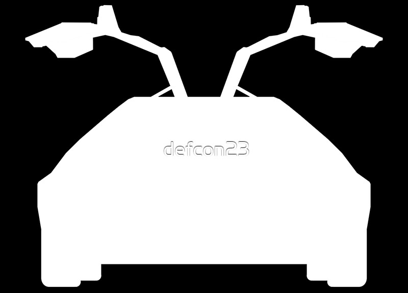 "DeLorean Outline - White" by defcon23 | Redbubble