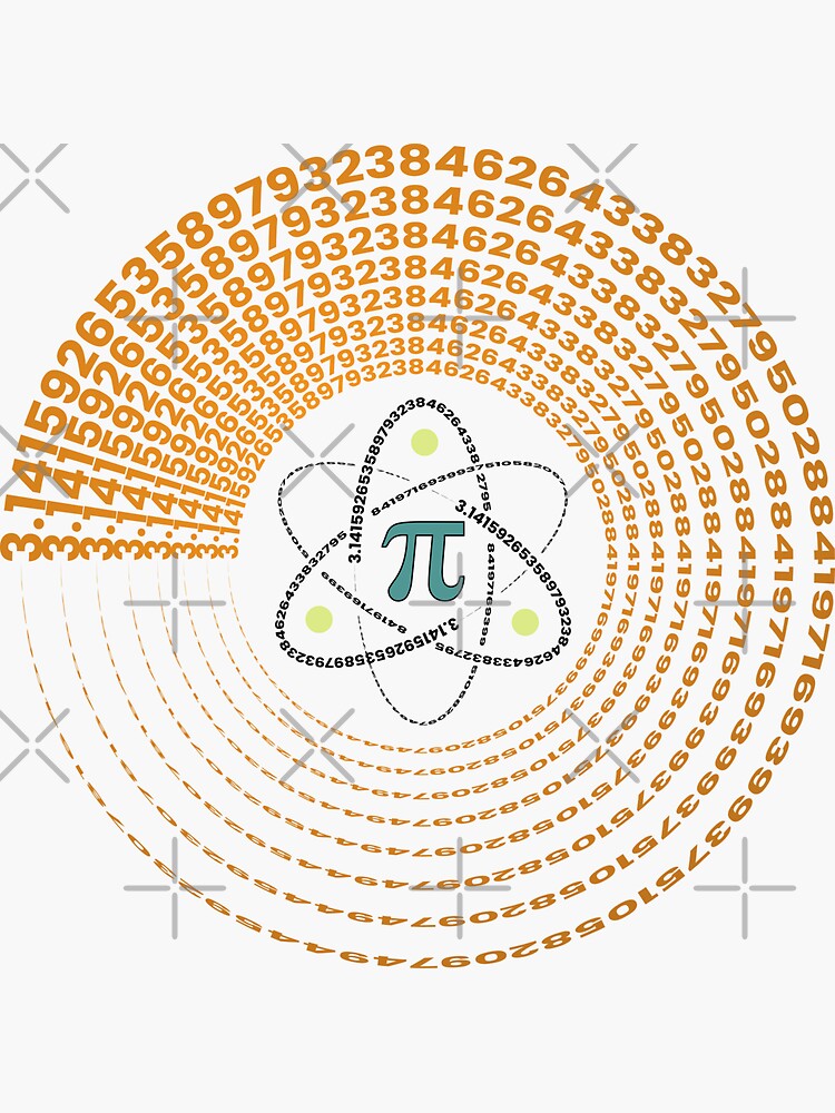 "Funny Atom Pi Symbol Math Science STEM 3.14 Pi Day Teacher" Sticker by ...