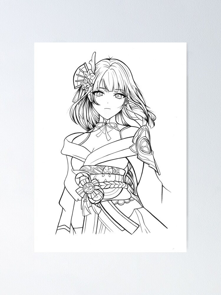 "Raiden Shogun" Poster for Sale by lioneldraws | Redbubble