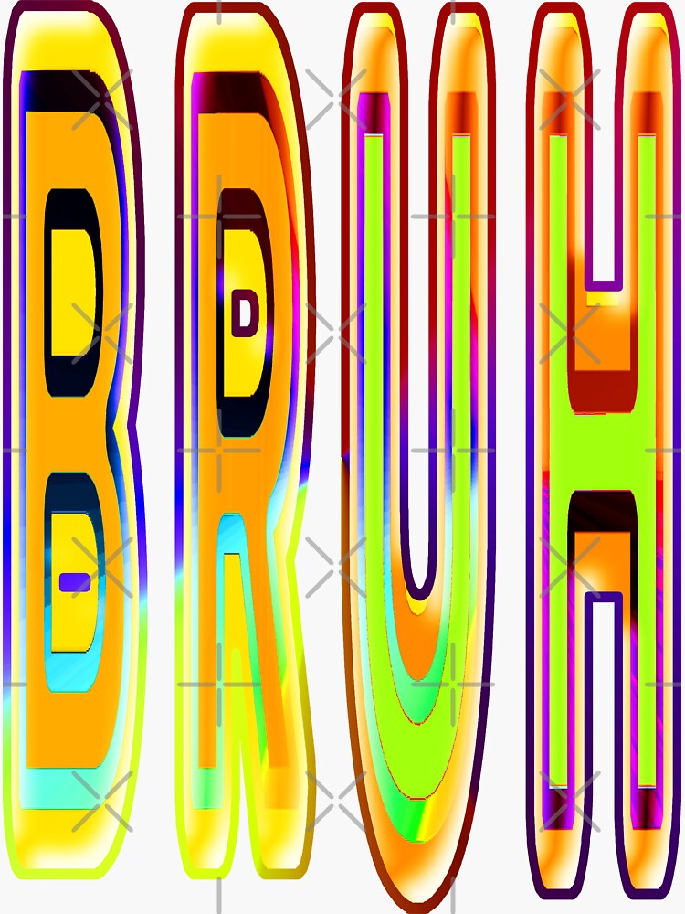 ""BRUH updated" 01 Aesthetic colorful text design by Code03" Sticker by ...