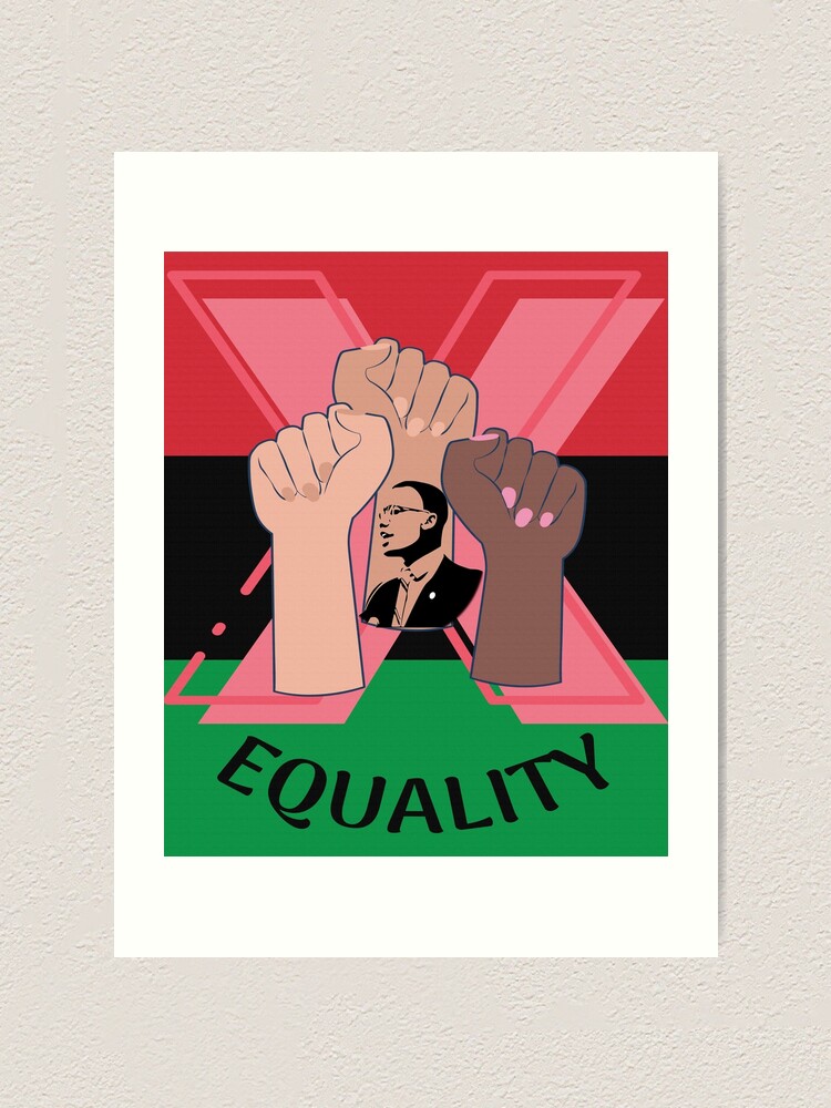 "Malcolm X Equality human Civil Rights Freedom Justice" Art Print for ...