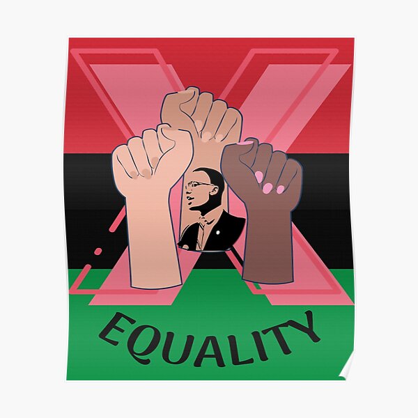 "Malcolm X Equality human Civil Rights Freedom Justice" Poster for Sale ...