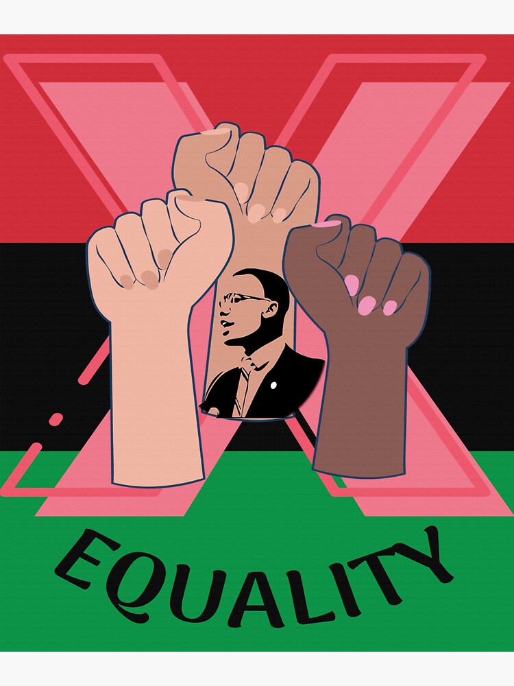 "Malcolm X Equality human Civil Rights Freedom Justice" Sticker by ...