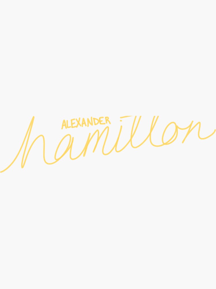 "Alexander Hamilton Cursive Sticker And Mask Sticker" Sticker for Sale ...