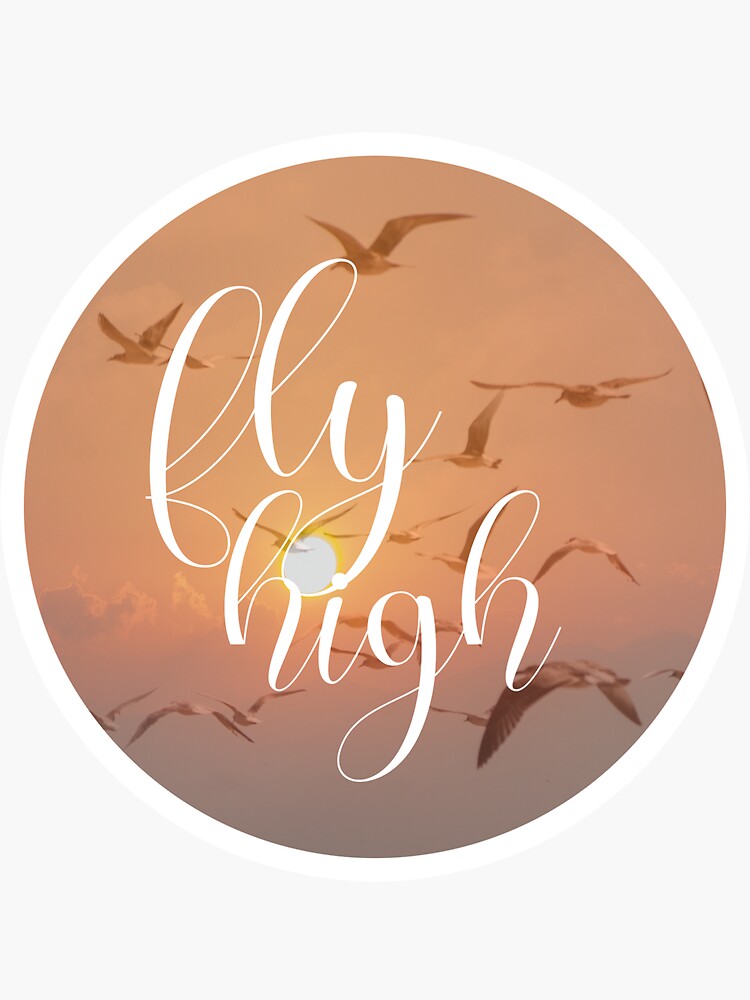 "Fly high" Sticker by YanaPaint | Redbubble