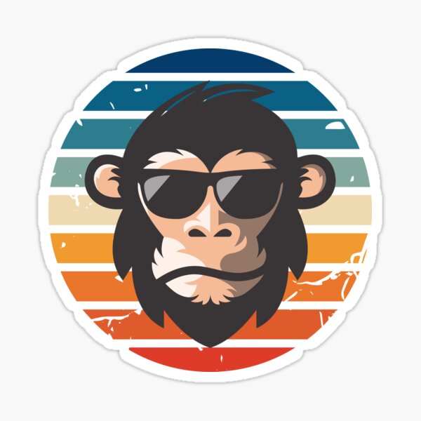 "monke" Sticker by RacoonBaboon | Redbubble