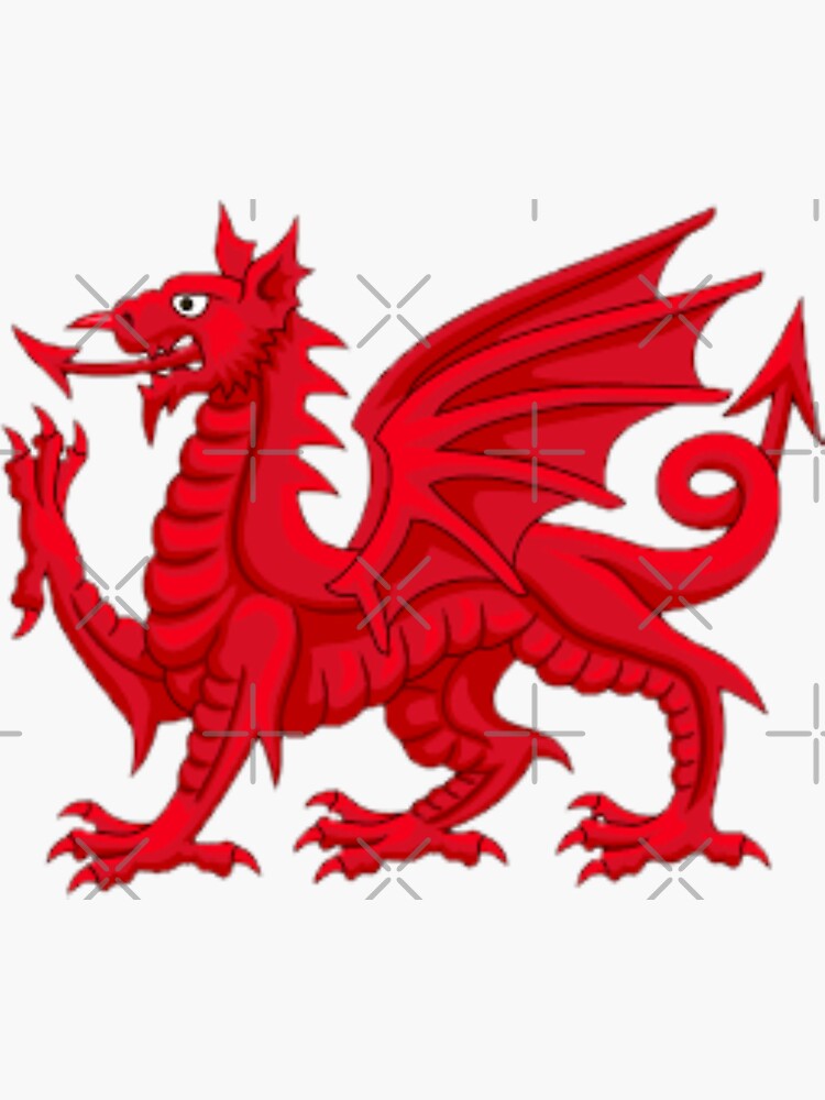 "welsh red dragon" Sticker for Sale by nigejohn | Redbubble