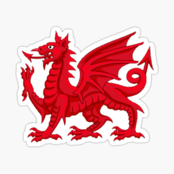 "welsh red dragon" Sticker for Sale by nigejohn | Redbubble