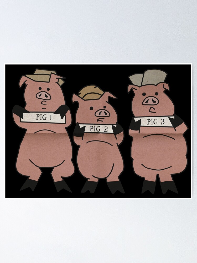 "Three Little Pigs - Wanted Shrek" Poster by gberkenfeld16 | Redbubble