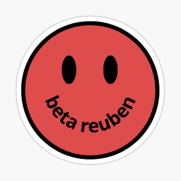 "Beta Reuben Smiley" Sticker by caitlinxbomer | Redbubble