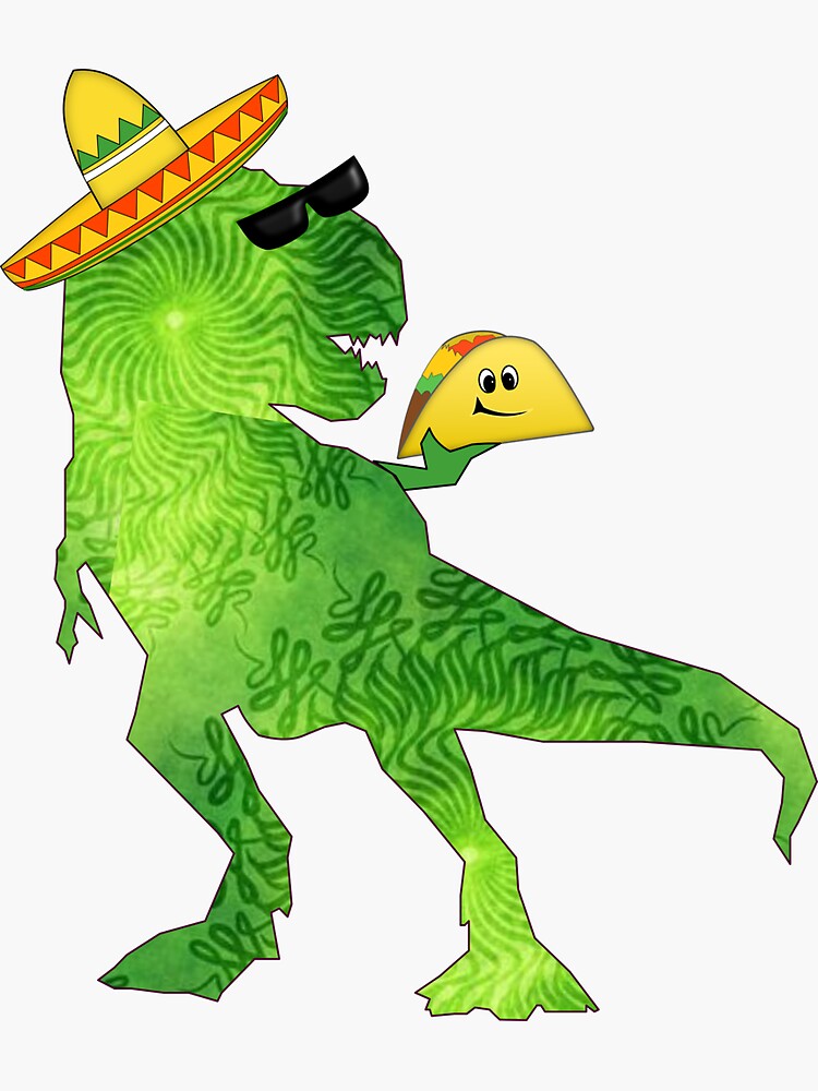 "Taco Dinosaur T Rex" Sticker by MyJojoBean | Redbubble