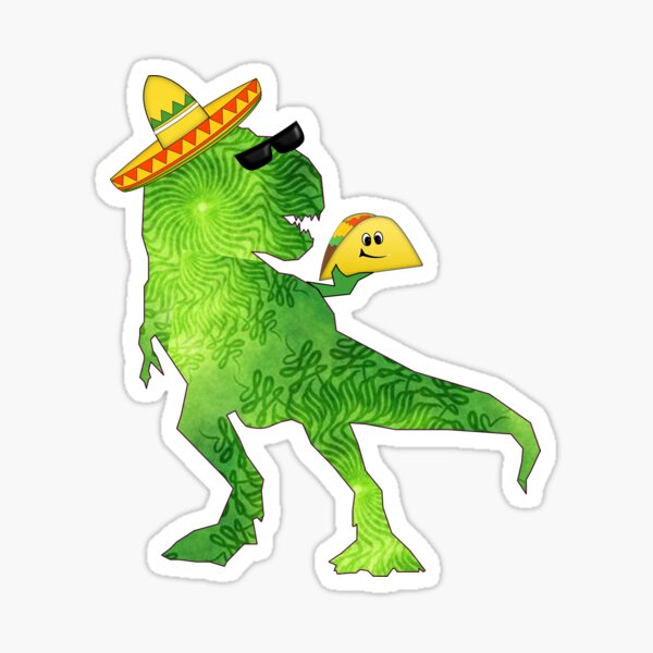 "Taco Dinosaur T Rex" Sticker by MyJojoBean | Redbubble