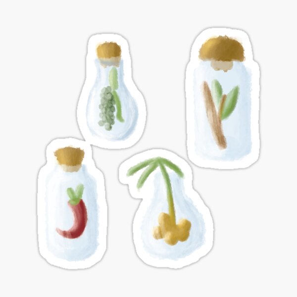 "Cute Spice Jars Set" Sticker by fromelsewhere | Redbubble