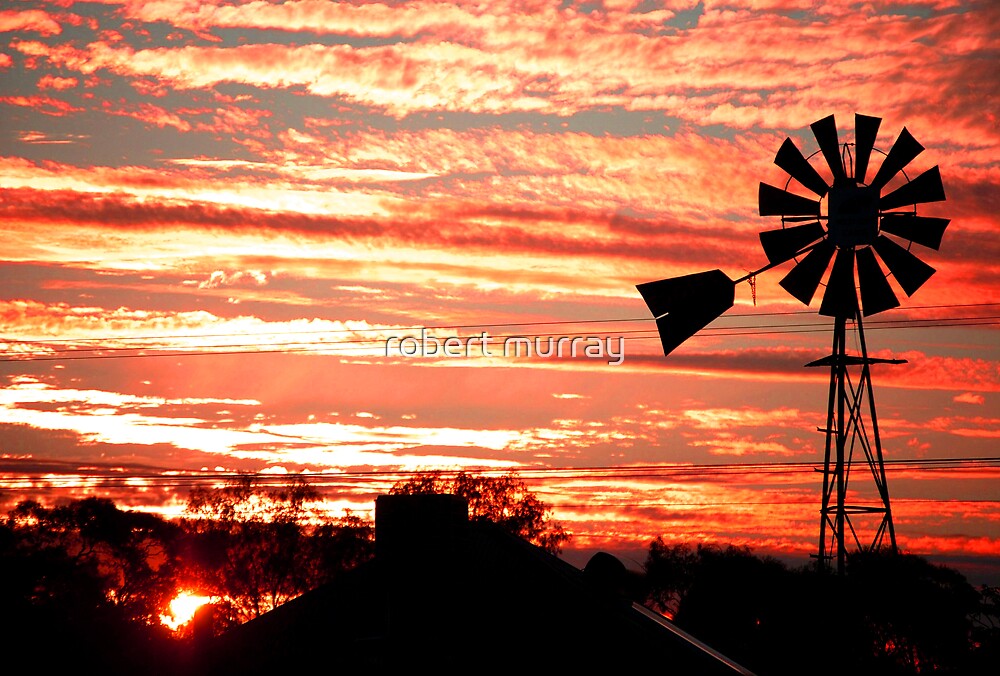 "windmill sunrise" by robert murray | Redbubble