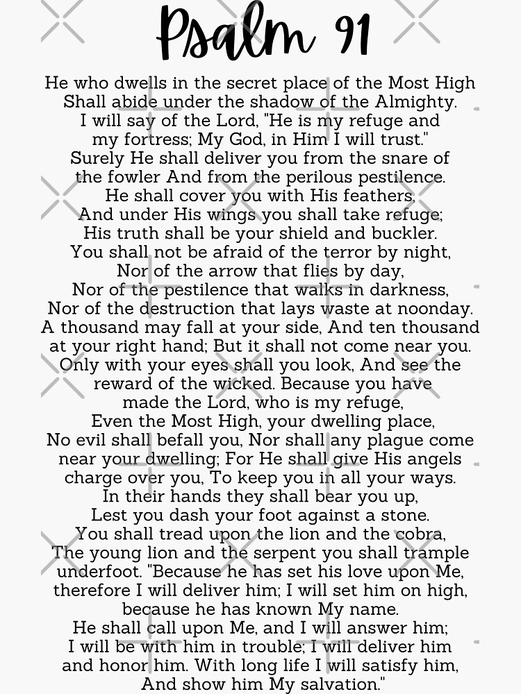 "Psalm 91" Sticker by ChristLike-Js | Redbubble