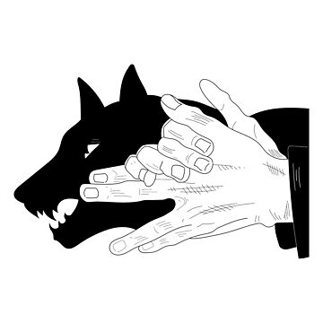 "Devine Dog Hand Sign" Sticker for Sale by RLan | Redbubble