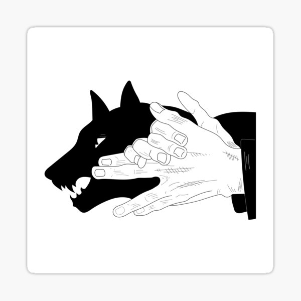 "Devine Dog Hand Sign" Sticker for Sale by RLan | Redbubble