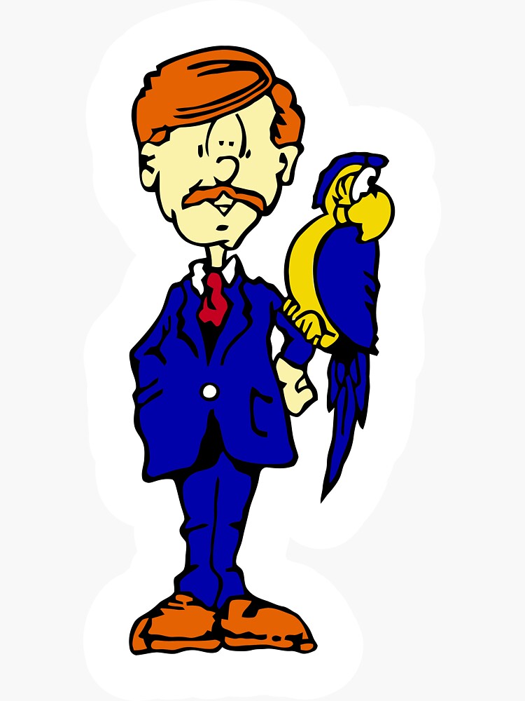 "Marc Glassman and Parrot" Sticker for Sale by JesseHufstetler | Redbubble