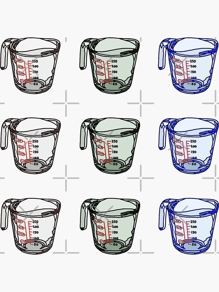 "Measuring cup glass" Sticker by lalashellsArt | Redbubble