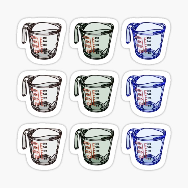 "Measuring cup glass" Sticker by lalashellsArt | Redbubble