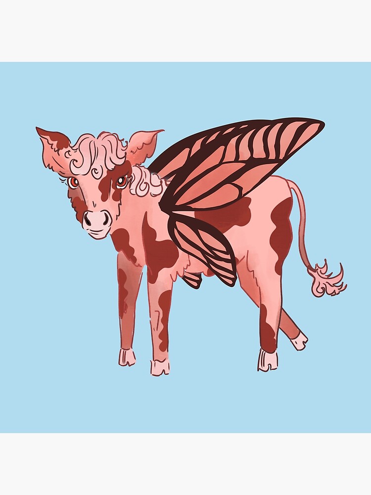 "Butterfly Strawberry Cow" Art Print for Sale by TheDoodlemancer ...