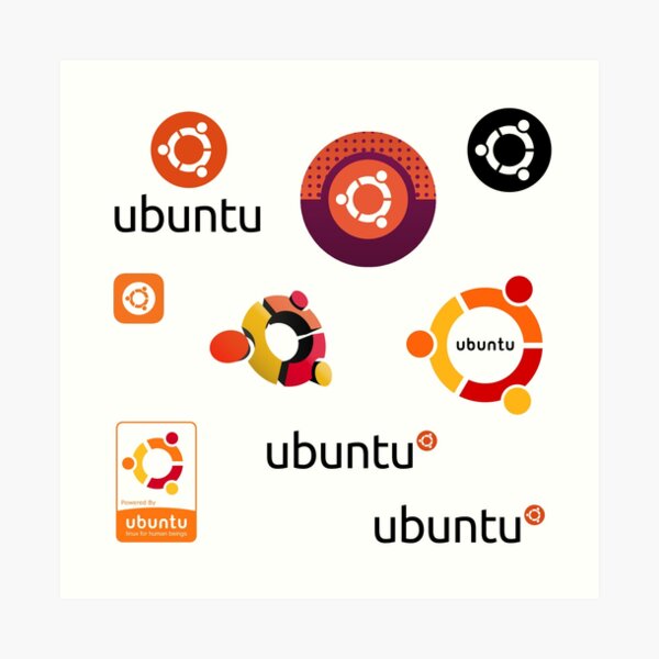 "ubuntu linux sticker set" Art Print for Sale by yourgeekside | Redbubble