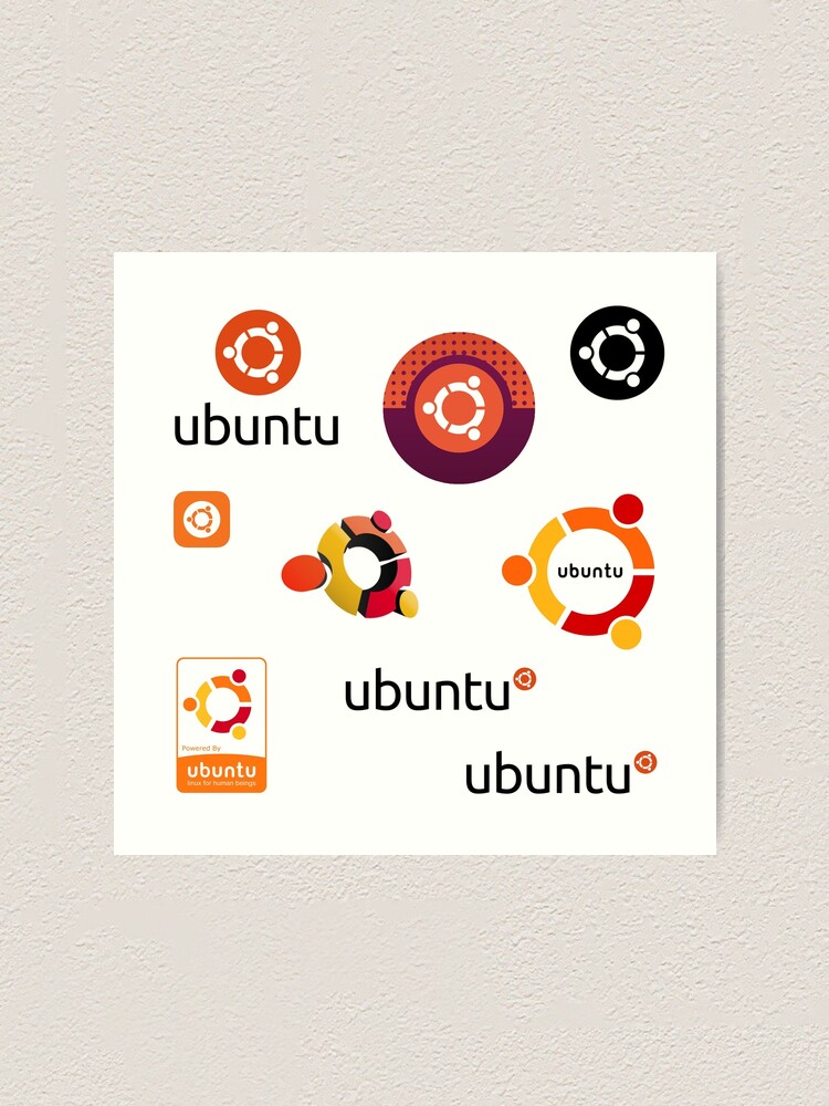"ubuntu linux sticker set" Art Print by yourgeekside | Redbubble