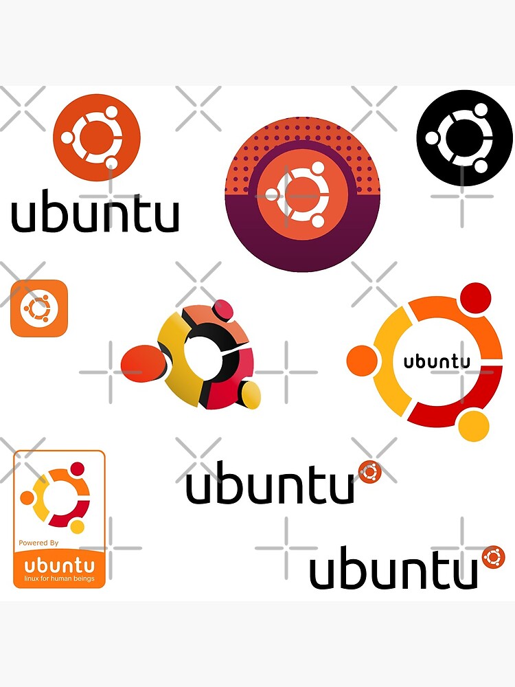 "ubuntu linux sticker set" Art Print by yourgeekside | Redbubble