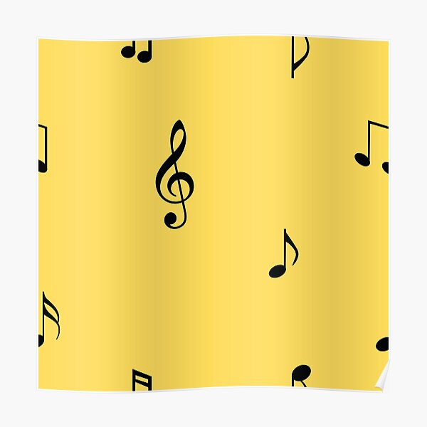 "Black Musical Notes Patterns - Aesthetic Artwork" Poster for Sale by ...