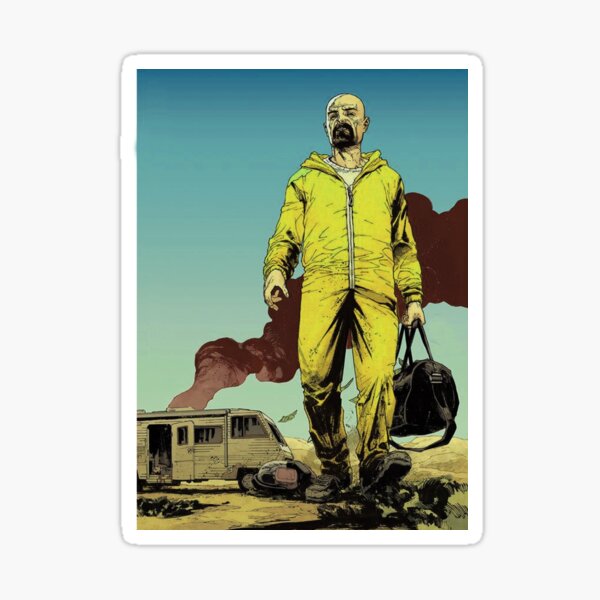 "Walter White From Breaking Bad Main Charachter Merch" Sticker by ...