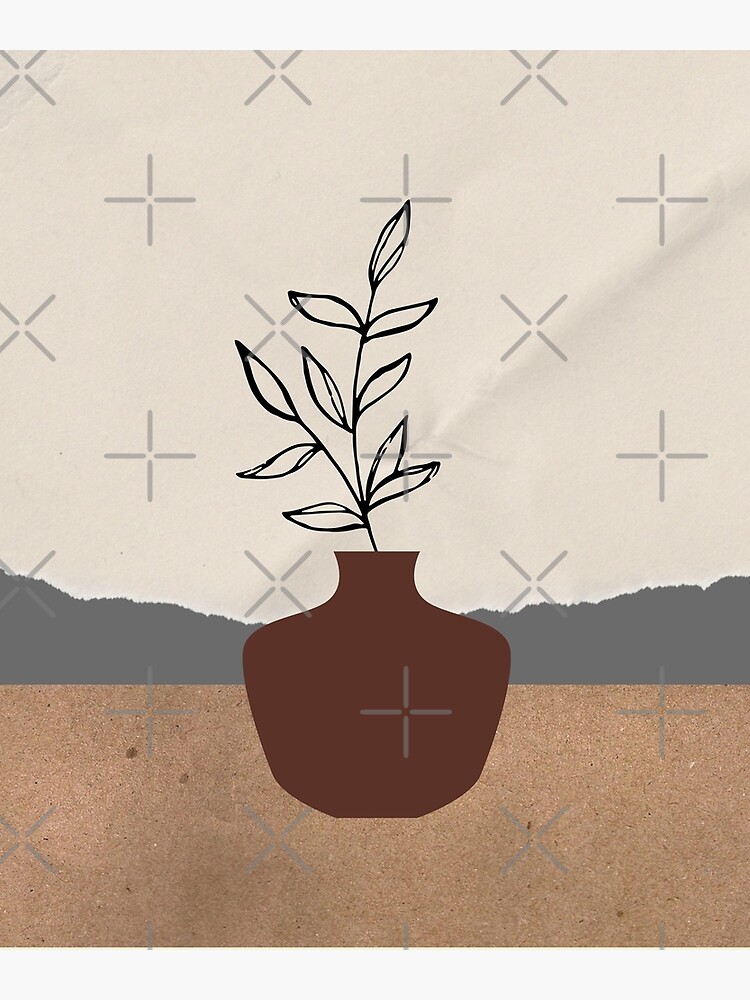 " Minimal Modern Terraccota Pottery Abstract Pot Design" Poster for ...
