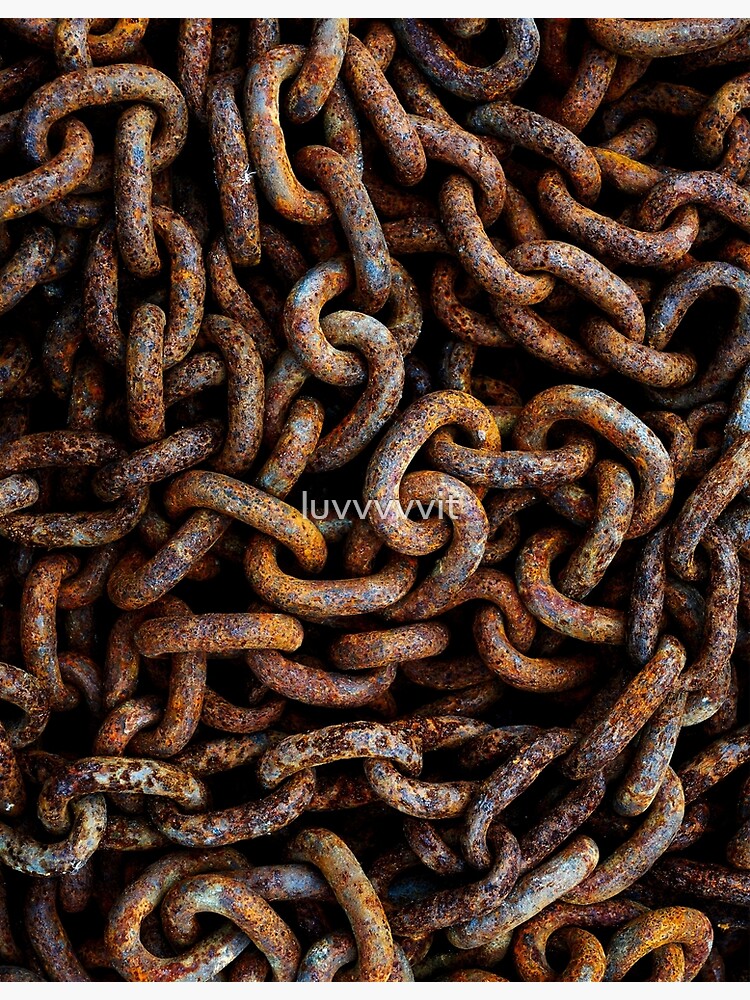 "Rusty Chains Unique Metal Chains and Links Design" Poster for Sale by ...