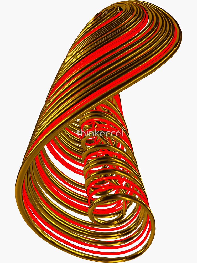 "Chaotic Attractor , the butterfly effect, Sprott-Linz (Red & Gold)" Sticker for Sale by ...